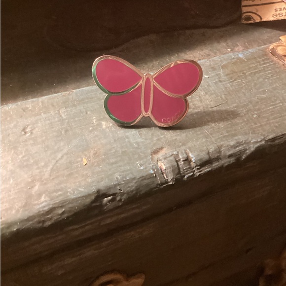 Coach | Jewelry | Coach Pink Butterfly Brooch | Poshmark